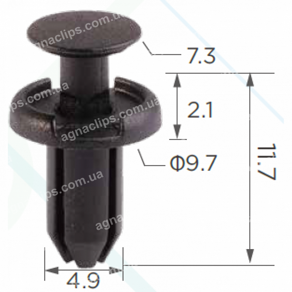 Кліпси розпірні з фіксацією C 3095 Toyota Lexus 9046705170 Ціна 1.05 ...